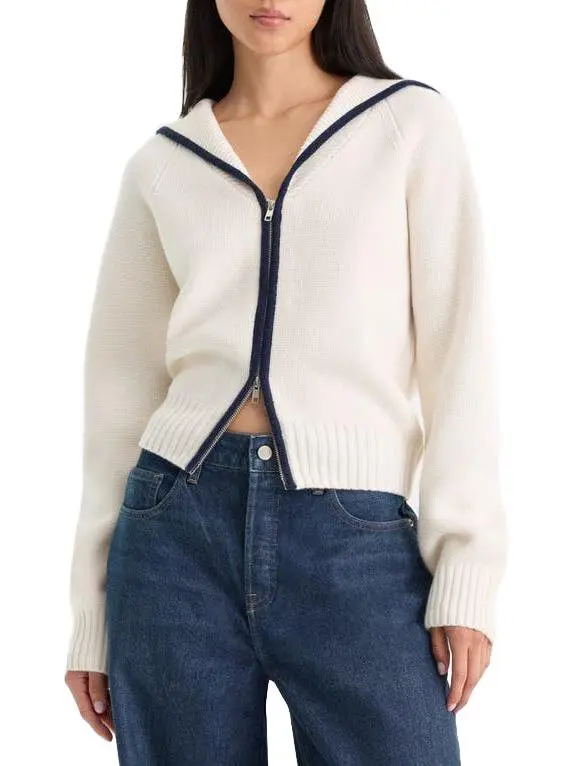 Good American Sailor Zip Cardigan - Chalk