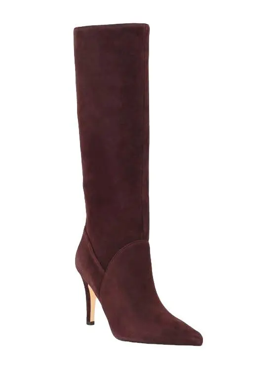 Nine West Korin Wide Calf Knee High Boot - Dark Red