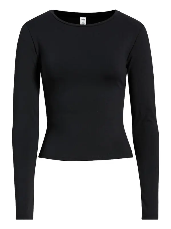 Bp. Smooth Fit Long Sleeve Crewneck T-shirt - Black