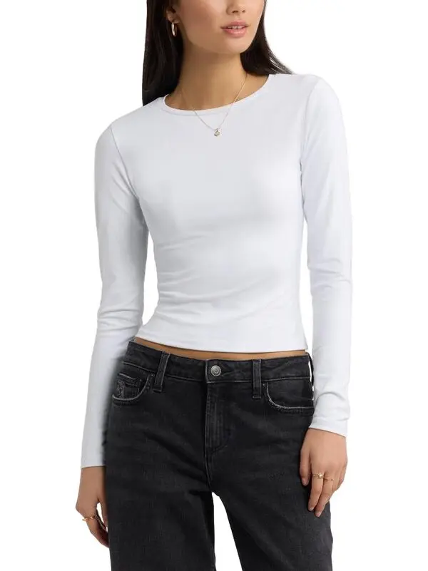 Bp. Smooth Fit Long Sleeve Crewneck T-shirt - White