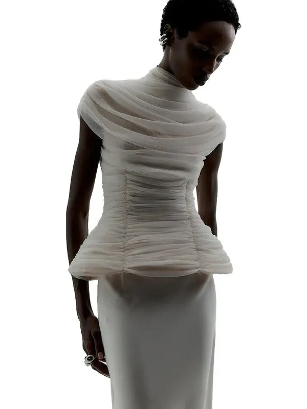 DE LA VALI Sel Bias-cut Maxi Skirt - Ivory