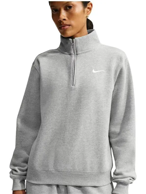 Nike Studio Fleece Medium Weight 1/4-zip Top - Grey
