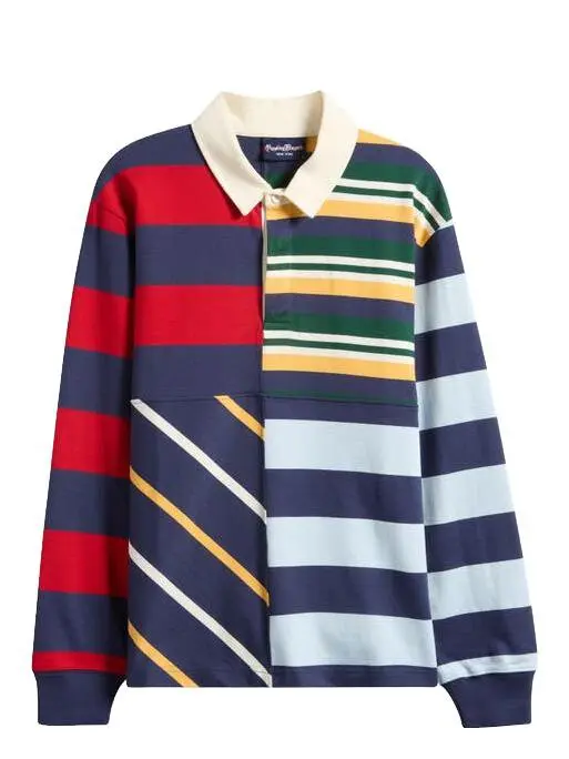 ROWING BLAZERS Harrison Pieced Stripe Rugby Shirt - Multi-color