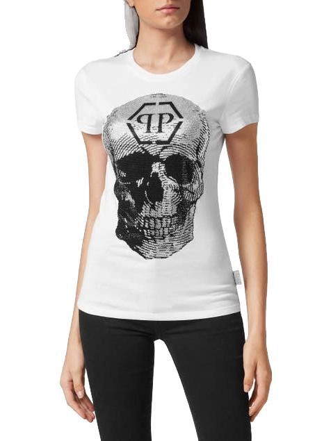 Philipp Plein T-shirt Round Neck Skull - White