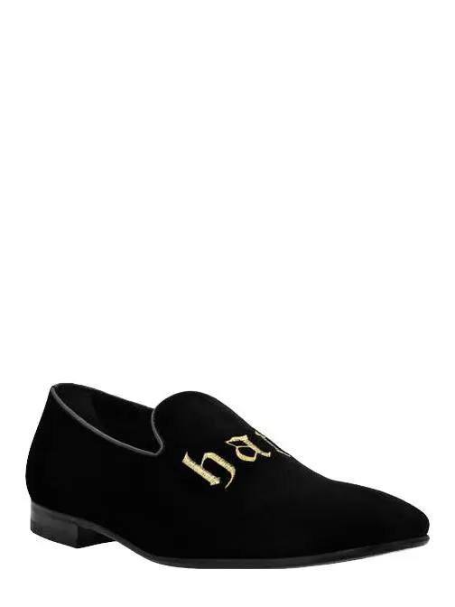 Philipp Plein Velvet Loafers Embroidered - Black