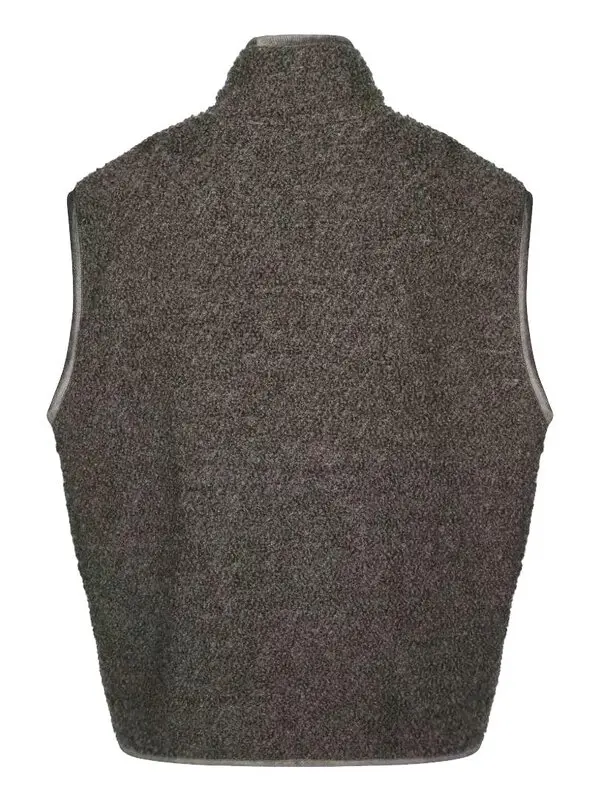AMARANTO Bouclé-texture Zip-up Gilet - Grey