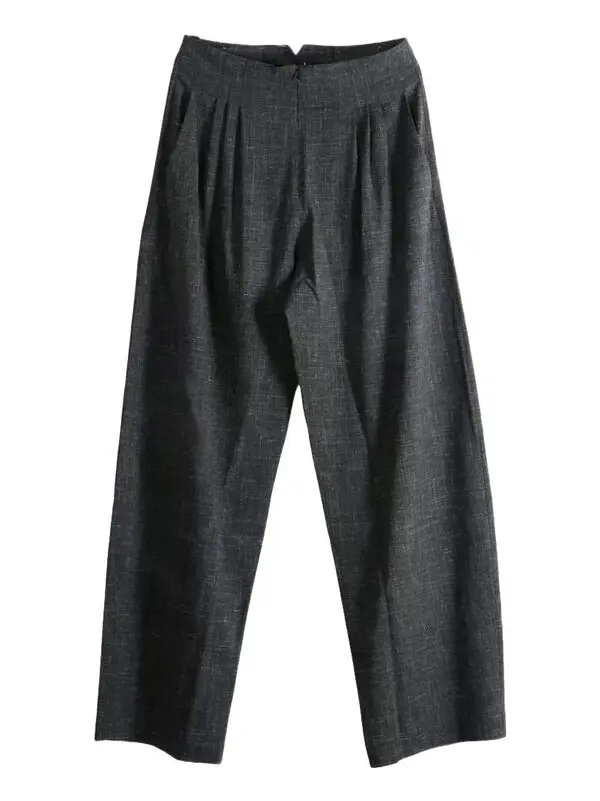 CORTANA Tiempo Pleated Wide-leg Trousers - Black