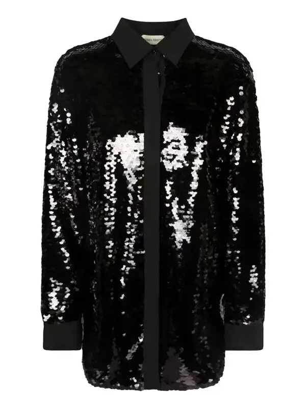 Alberta Ferretti Sequin-embellished Shirt - Black