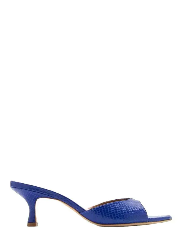Staud Brigitte Snakeskin-effect Mules - Blue
