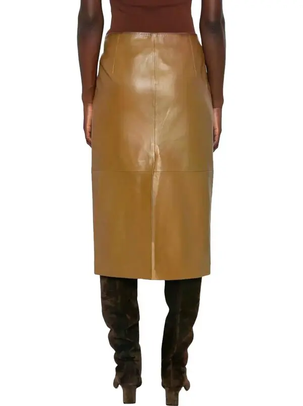 Dorothee Schumacher Sleek Statement Leather Skirt - Neutrals