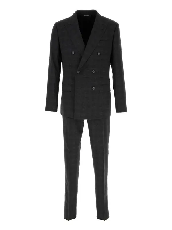 Dolce & Gabbana Embroidered Stretch Wool-blend Suit For - Checked