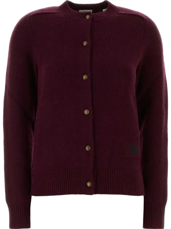 Burberry Cashmere-blend Stretch Cardigan - Purple