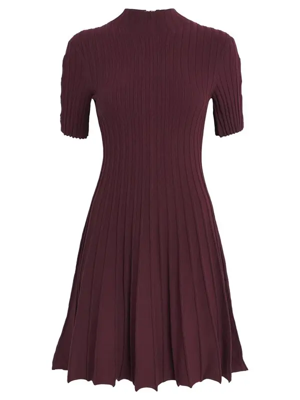 Maje High-neck Mini Skater Dress - Red
