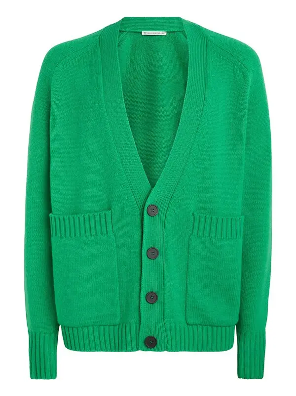 Studio Nicholson Wool V-neck Cardigan - Green