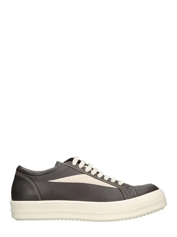 Rick Owens Leather Vintage Sneakers - Grey