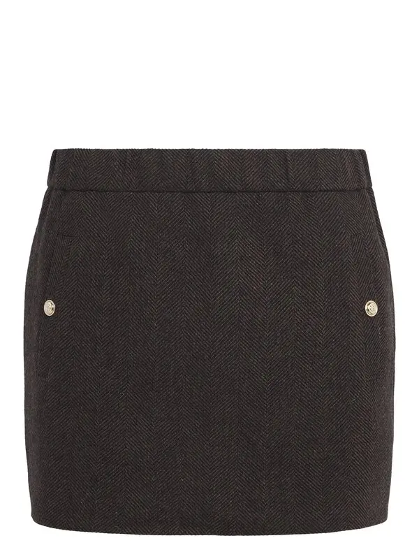 Maje Wool-blend Mini Skirt - Brown