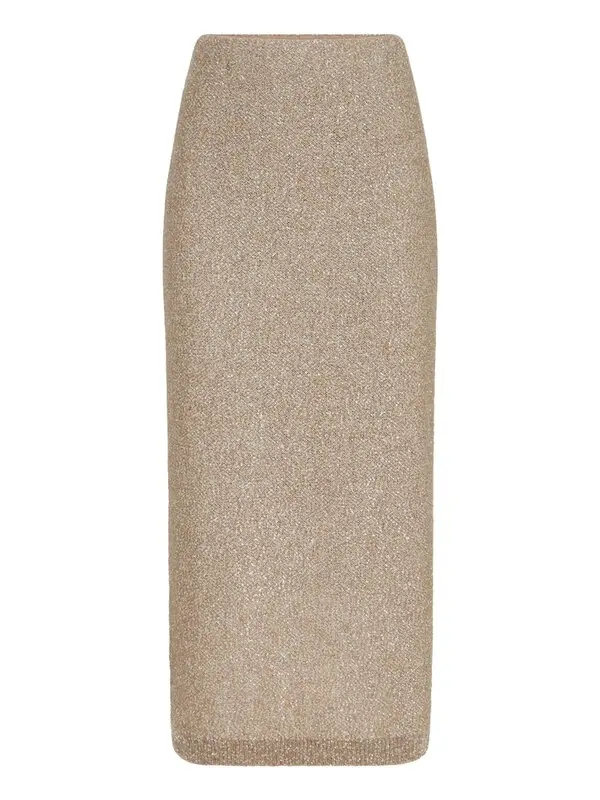 Brunello Cucinelli Sequin Midi Skirt - Brown