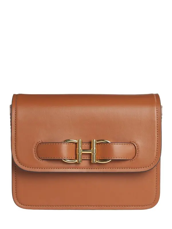 Harrods Leather Snaffle Cross-body Bag - Neutral