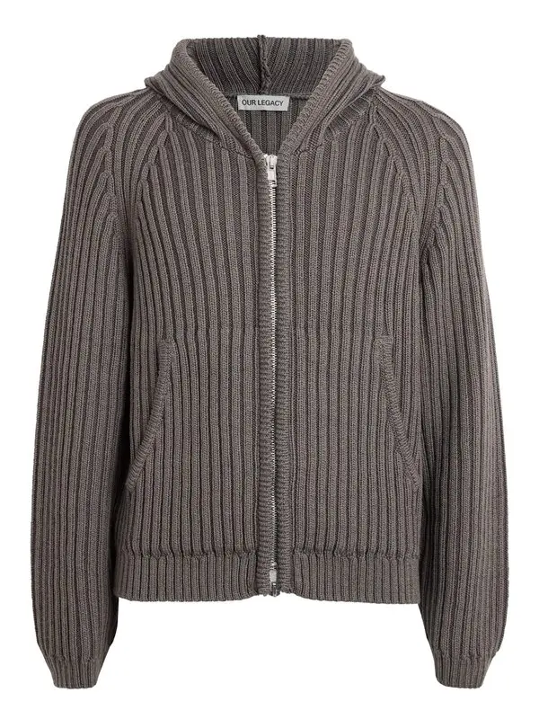 Our Legacy Merino Wool Zip-up Cardigan - Green