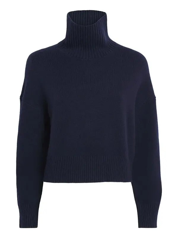 Maje Cashmere-blend High-neck Sweater - Blue