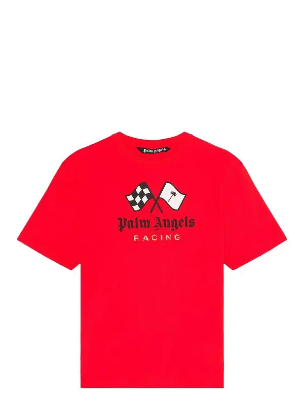 Palm Angels Pa Racing Slim Tee /black - Red