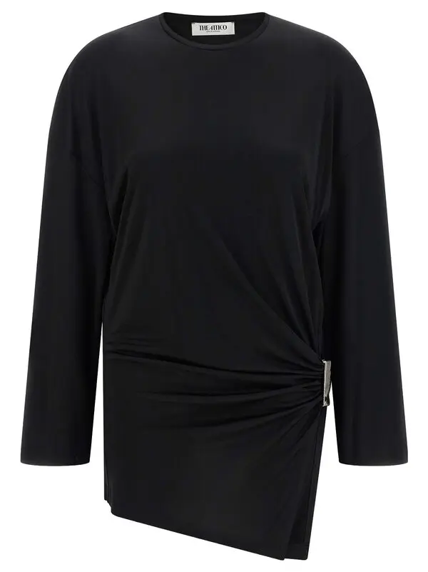 Attico Metallic Detail Dress - Black
