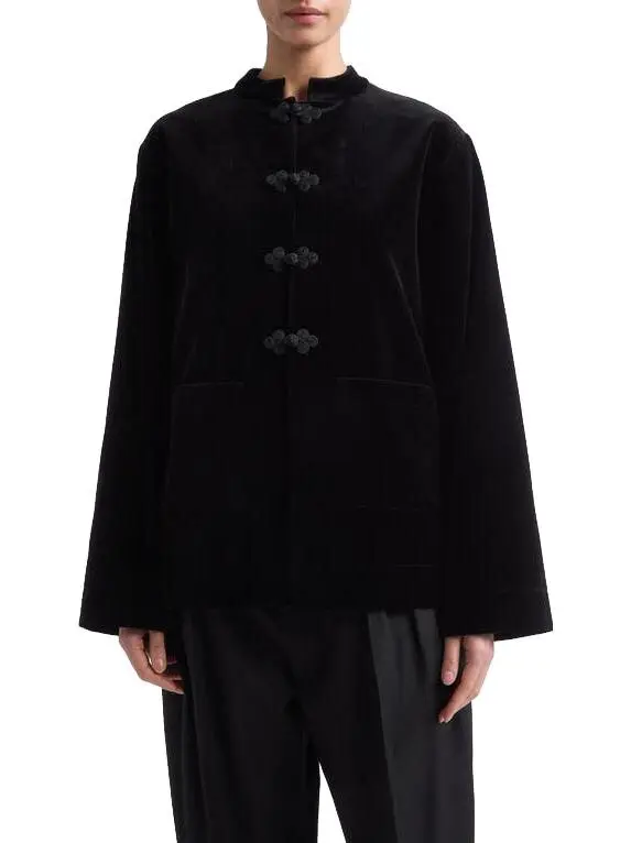 RÓHE Pankou Closure Cotton Velveteen Jacket - Black