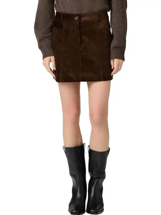 Paige Camden Corduroy Miniskirt - Hickory