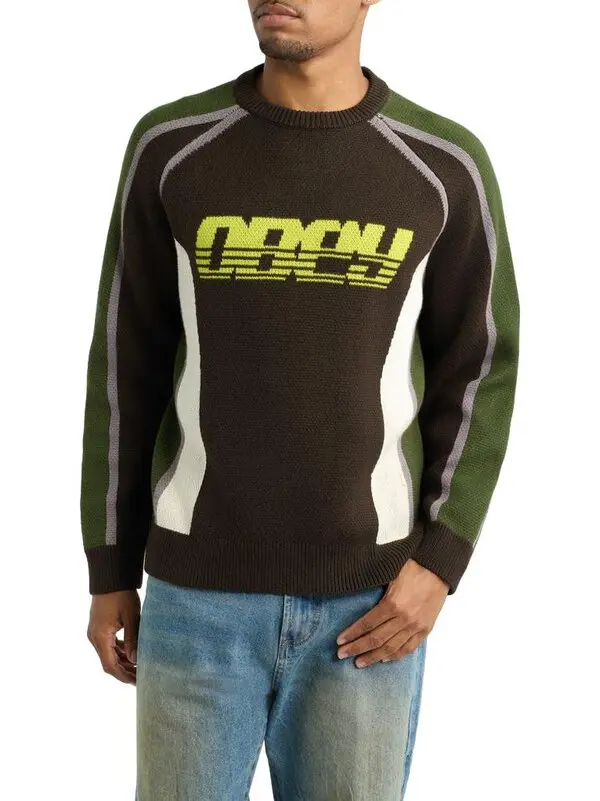 Obey Estadio Cotton Graphic Sweater - Brown Multi