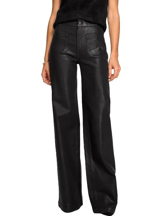 Ramy Brook Cleo Coated Bootcut Jeans - Black