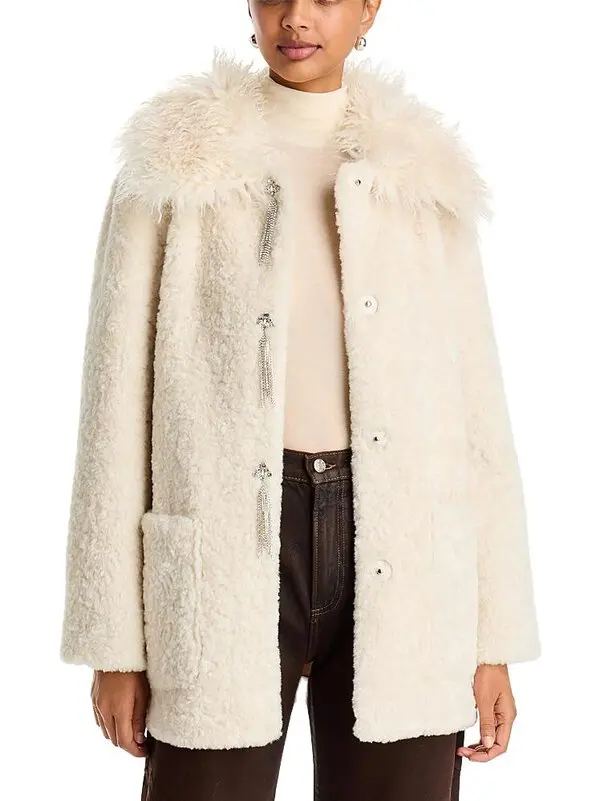 Kobi Halperin Lorelei Faux Shearling Coat - Ivory