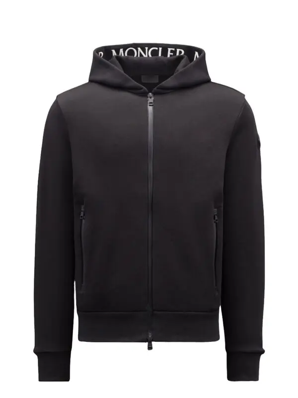 Moncler Logo Zip-up Hoodie - Black
