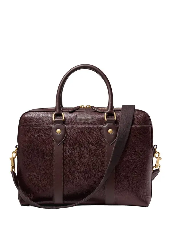 ASPINAL OF LONDON Leather The Hudson Briefcase - Brown