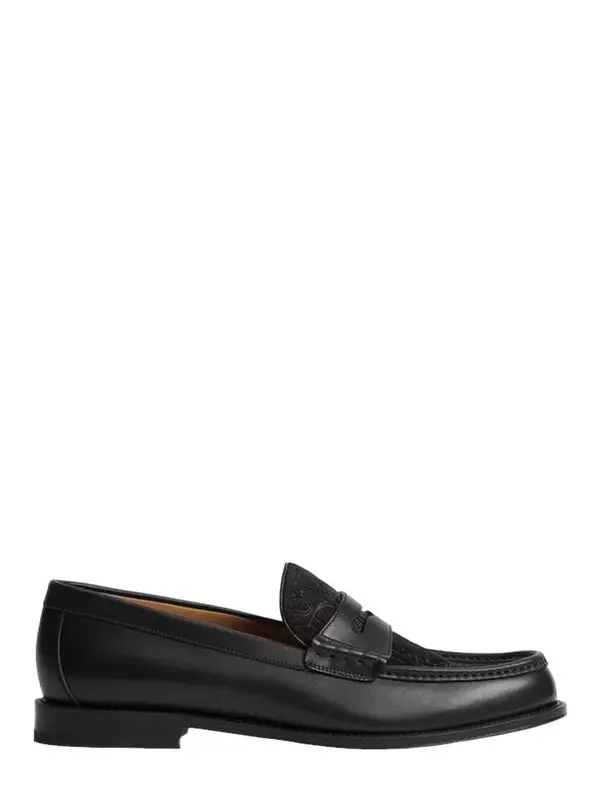 Dior Granville Embossed Strap Loafers - Black