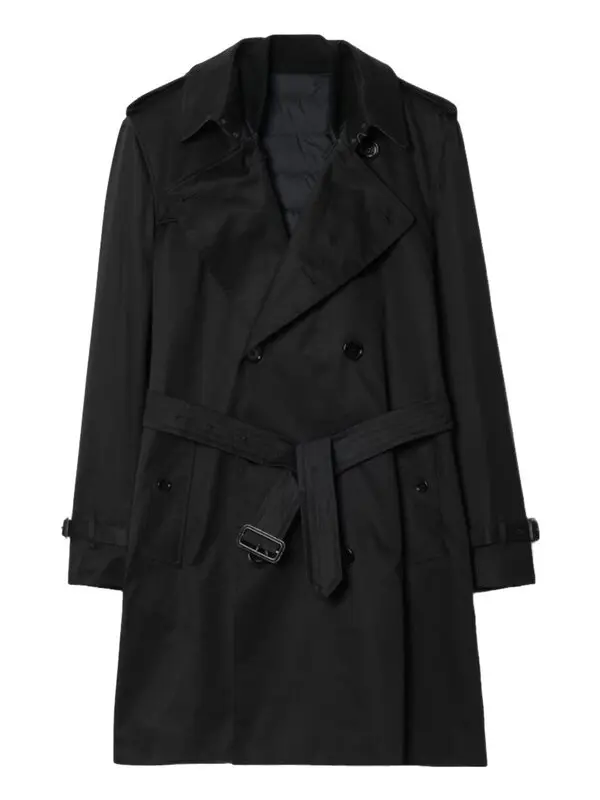 Burberry Mid-length Detachable Gilet Kensington Trench Coat - Black