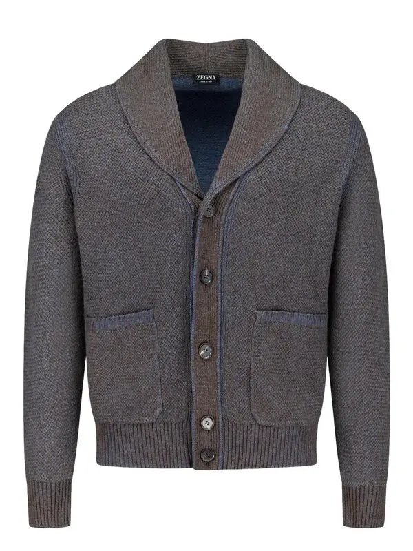 Zegna Wool-cashmere Blend Cardigan - Dark Gray