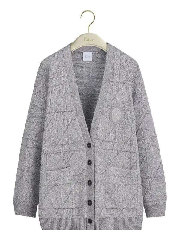 Dior Oversized Cannage Cardigan - Grey
