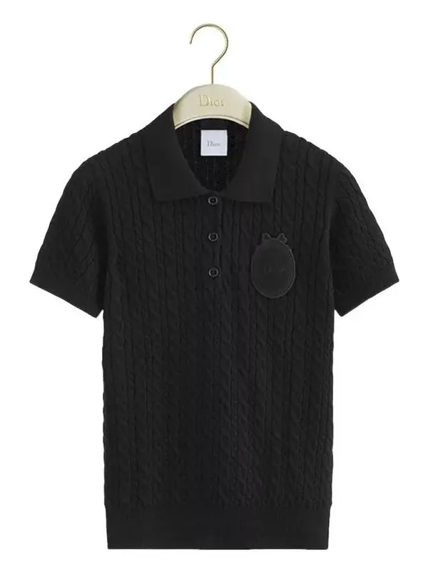 Dior Médaillon Embroidered Short-sleeved Sweater - Black