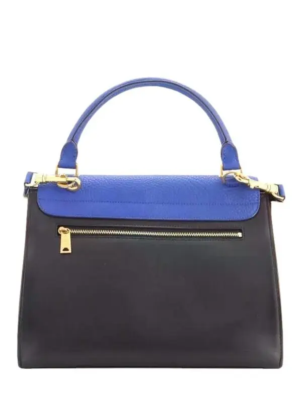 Celine Tricolor Trapeze Bag Leather Small Satchel - Black