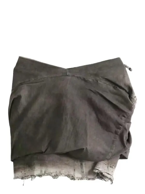 Rick Owens Draped Frayed Mini Skirt - Grey