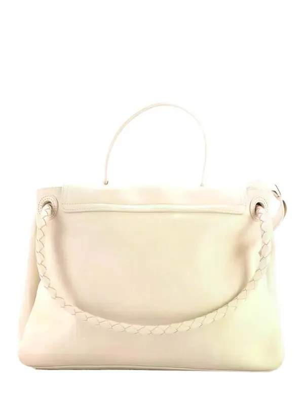 Bottega Veneta Ciao Ciao Top Handle Bag Leather With Intrecciato Detail Medium Satchel - Neutrals