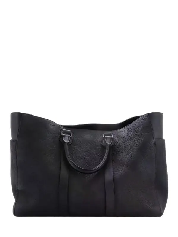LOUIS VUITTON Sac Plat 24h Bag Monogram Taurillon Leather Shoulder Bag - Black