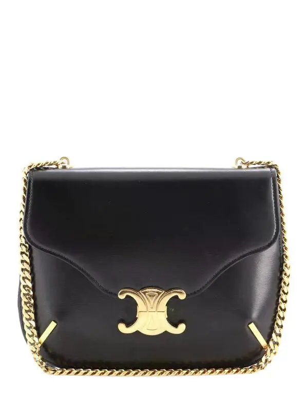 Celine Besace Triomphe Smooth Calfskin Small Shoulder Bag - Black