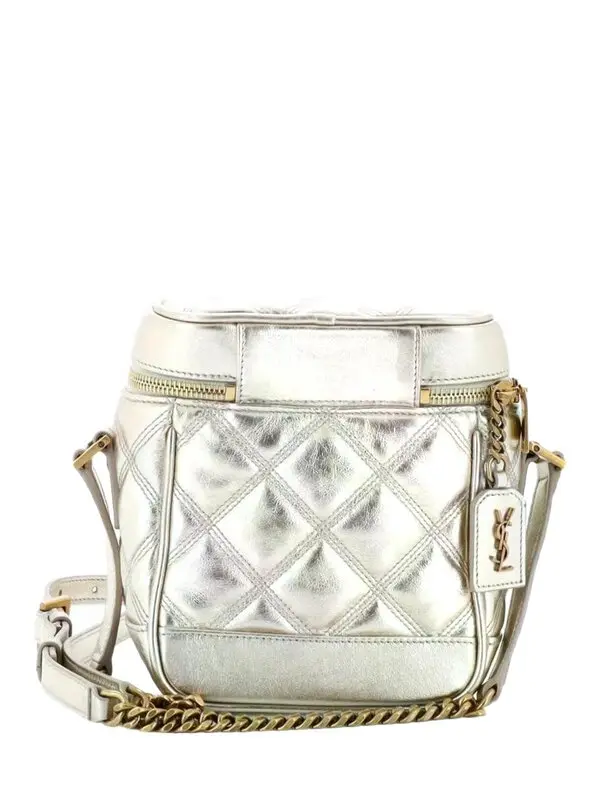 Saint Laurent 80's Vanity Bag Quilted Leather Crossbody Bag - Gold