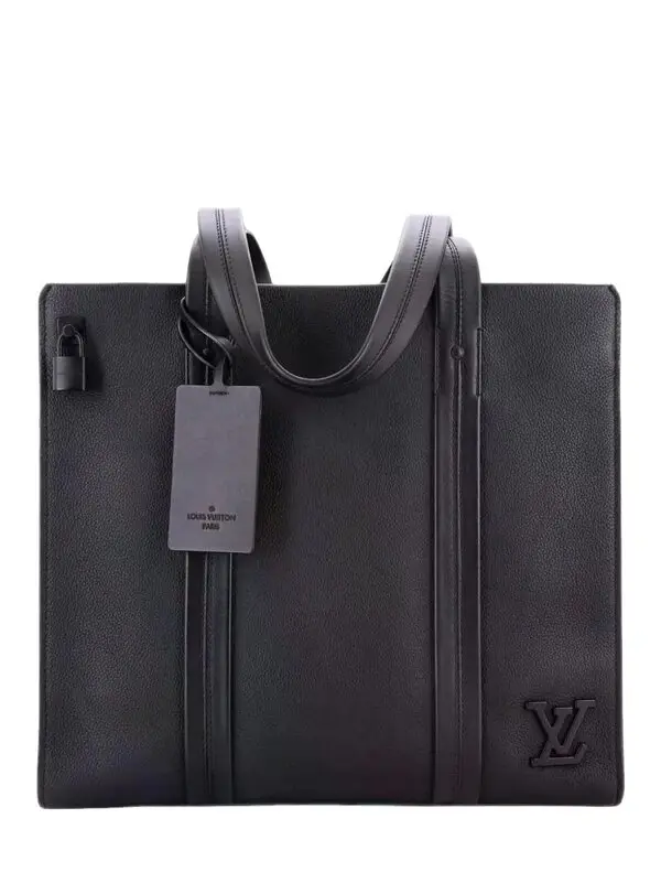 LOUIS VUITTON Aerogram Takeoff Leather Tote Bag - Black