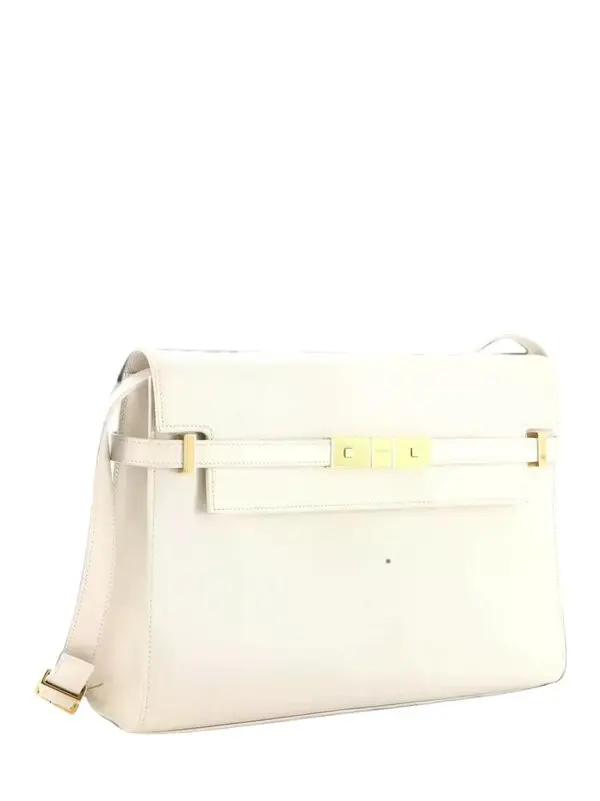 Saint Laurent Manhattan Leather Medium Shoulder Bag - Neutrals