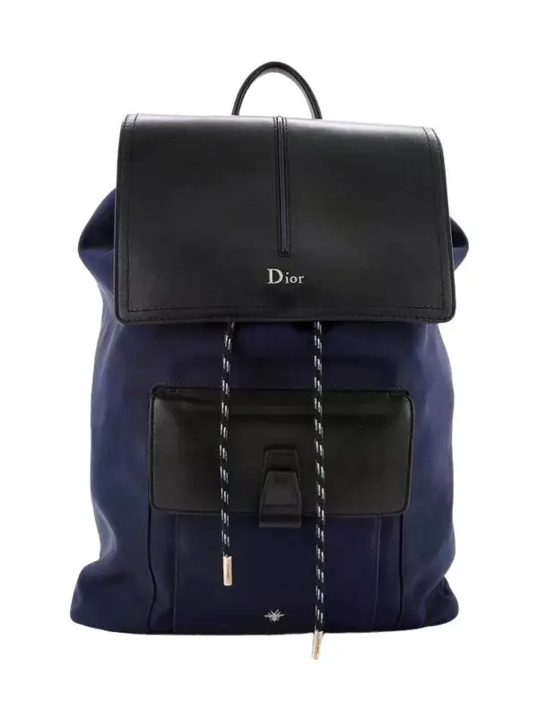 Dior Motion Nylon And Leather Medium Backpack - Black