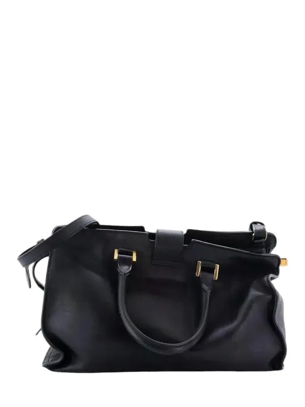 Saint Laurent Classic Y Cabas Leather Small Satchel - Black