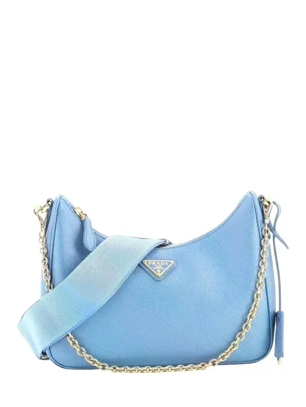 Prada Re-edition 2005 Shoulder Bag Saffiano Leather Small Crossbody Bag - Blue