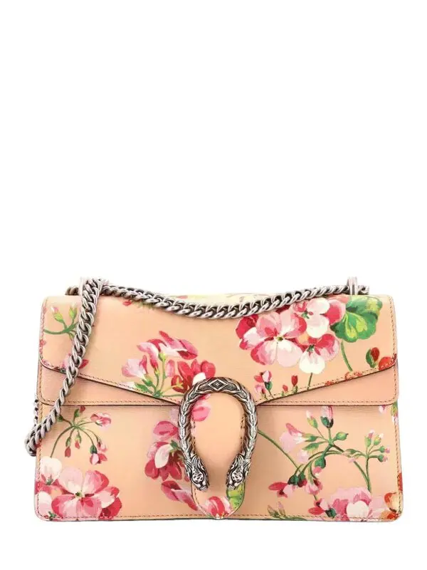 Gucci Dionysus Bag Blooms Print Leather Small Shoulder Bag - Neutrals
